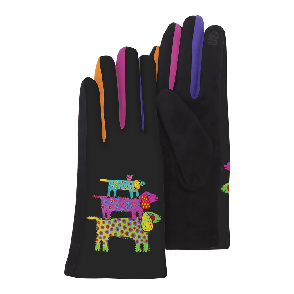 Laurel Burch "Dog Tribe" Womens Touch Screen Gloves - One Size Fits Al ...