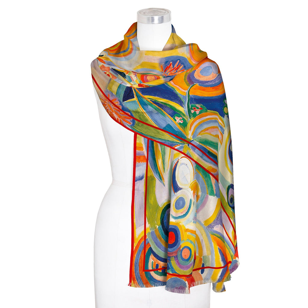 Delaunay Portuguese Woman Silk Blend Shawl – Lightweight Dressy Wrap f ...